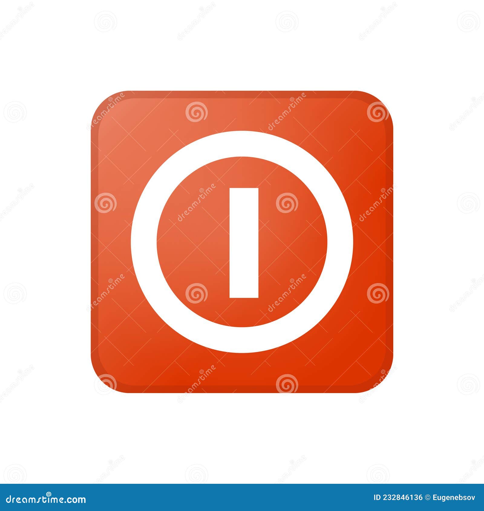 Shutdown or Deactivate Button Icon Isolated on White Background Stock ...