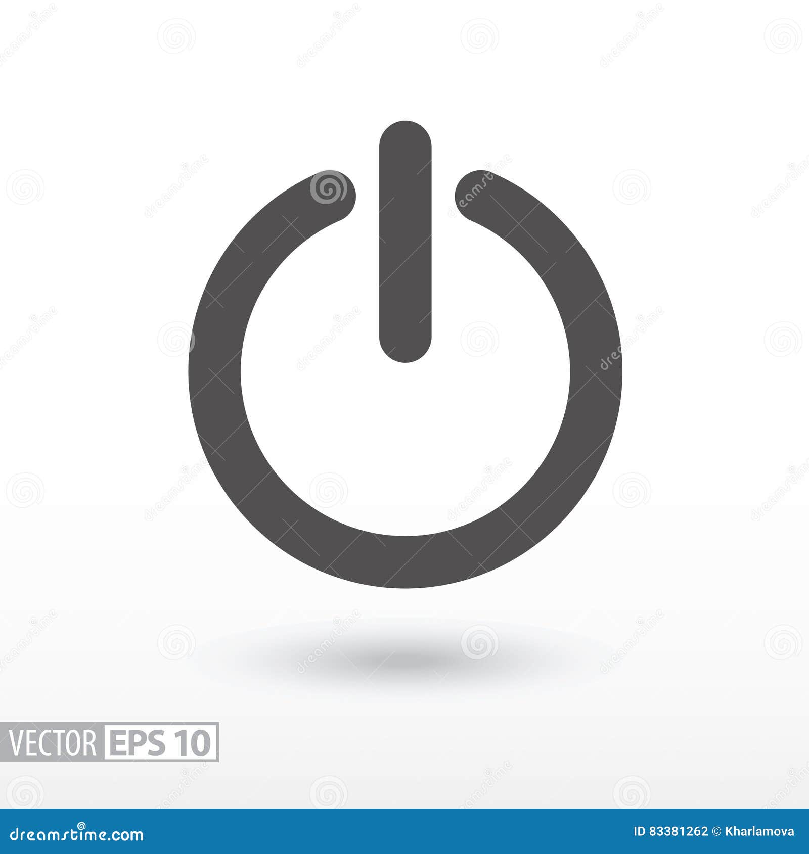 Shutdown - flat icon stock vector. Illustration of light - 83381262