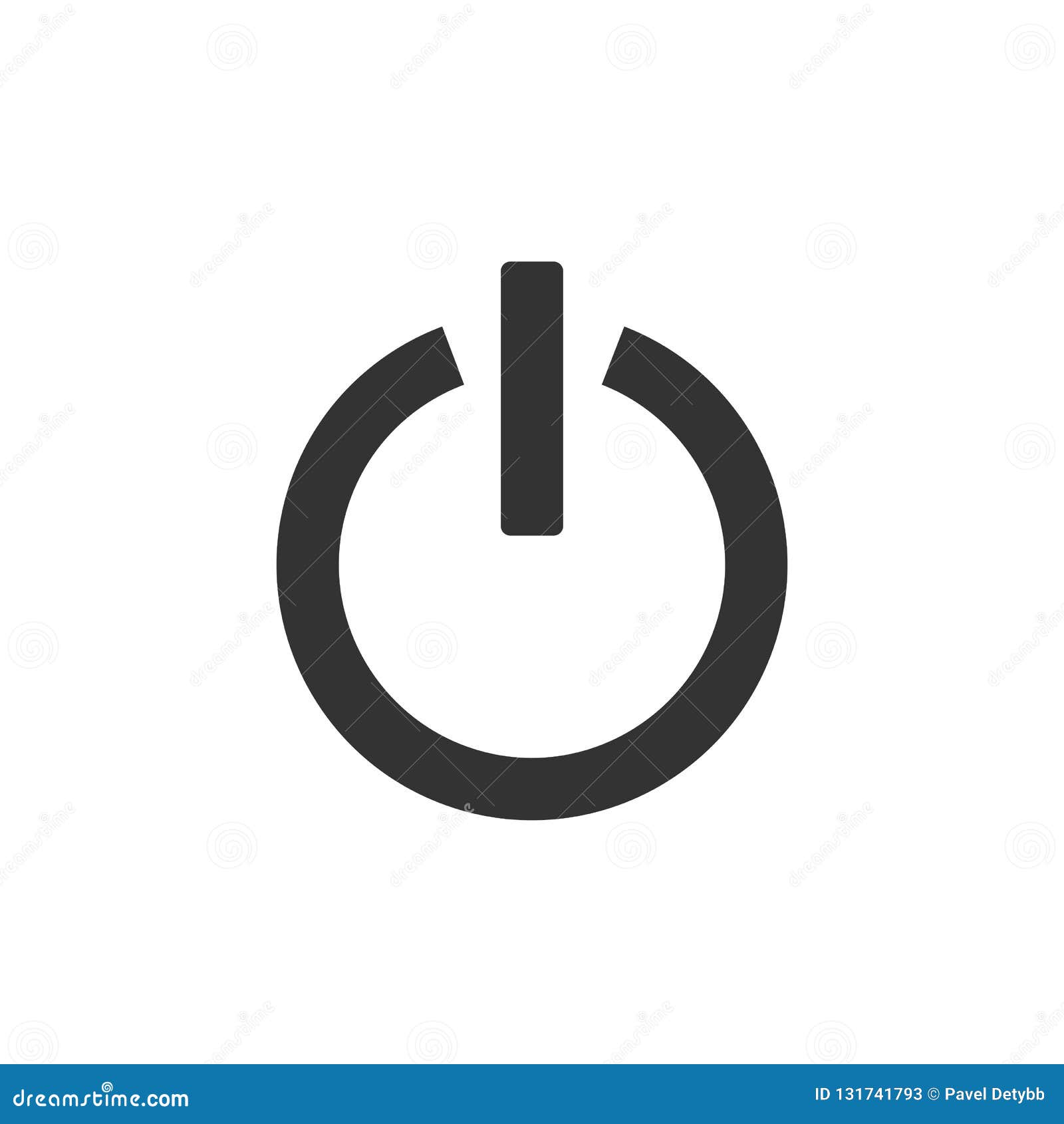 Shutdown Icon, Power Icon, on Off Sign. Vector Illustration Flat Design ...