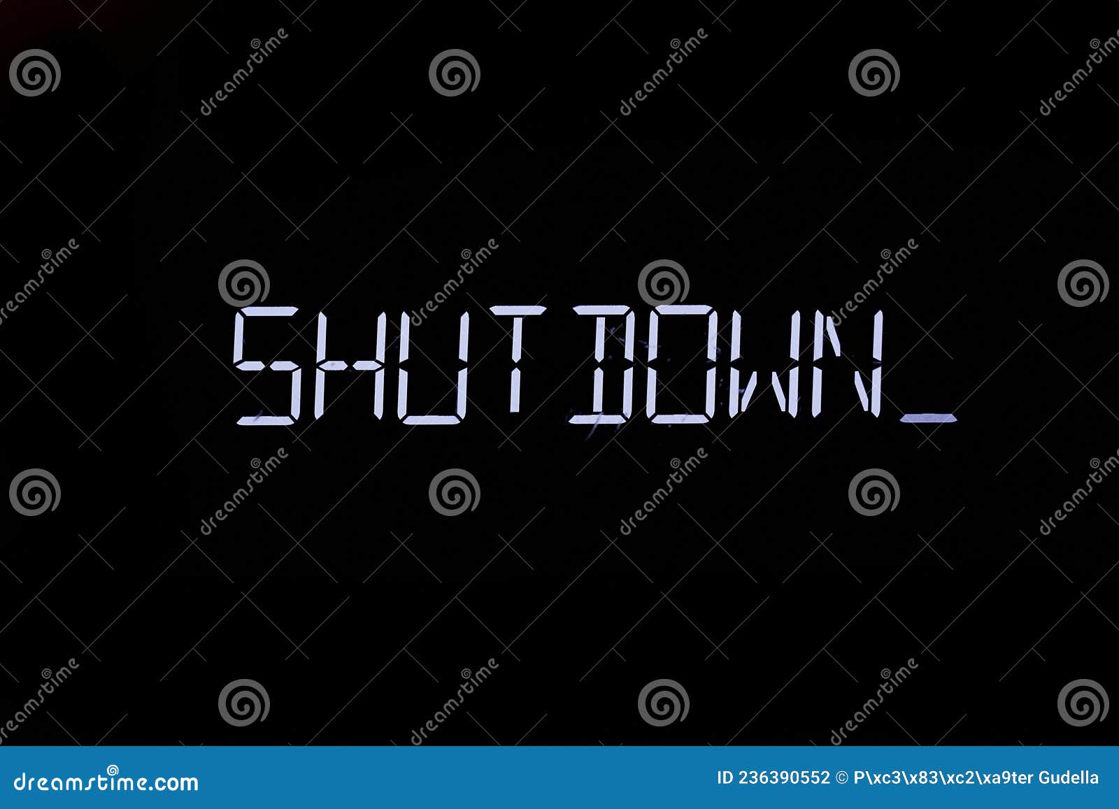 Shutdown Message on an Electronc Screen Stock Photo - Image of computer ...