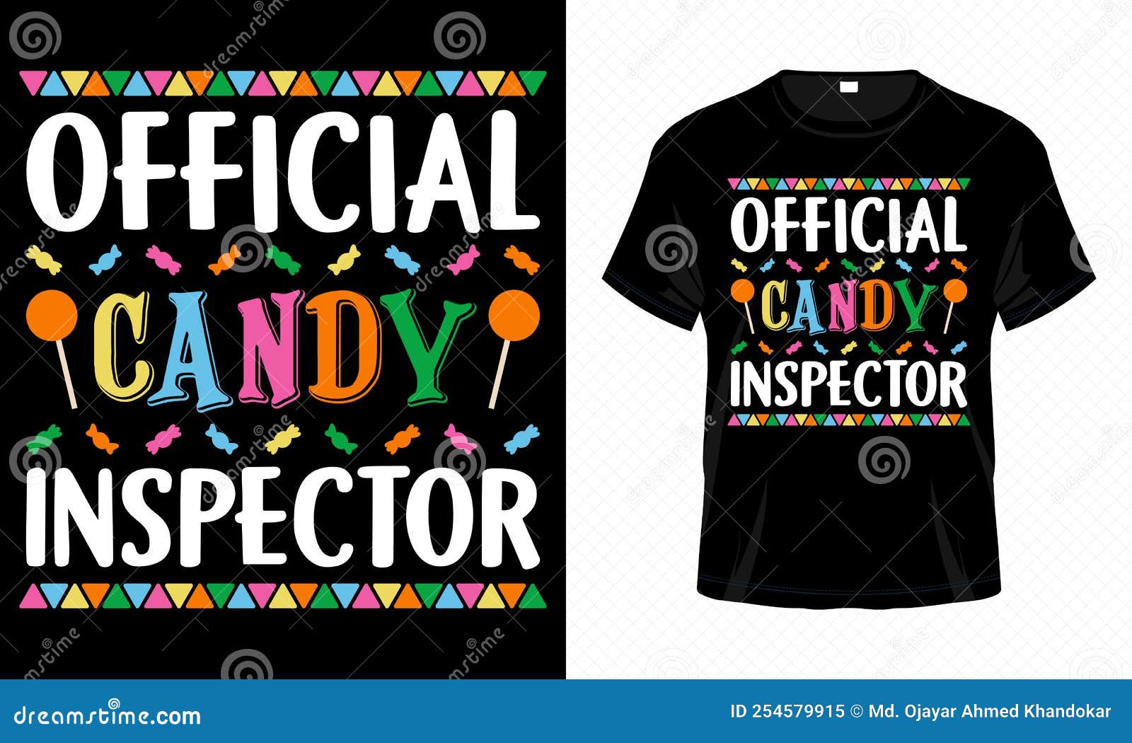 Official Candy Inspector - Happy Halloween T-shirt Design Vector ...