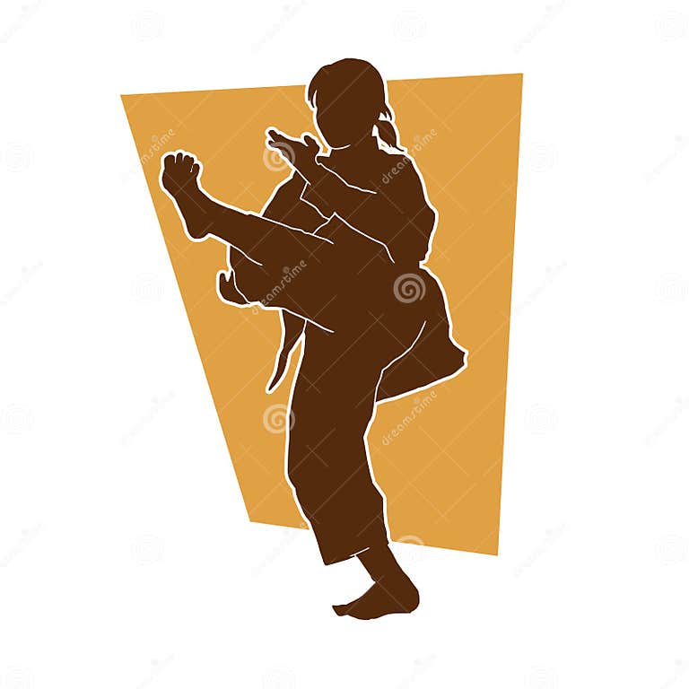 Silhouette of a Female Athlete Kata Karate Vector Stock Vector ...