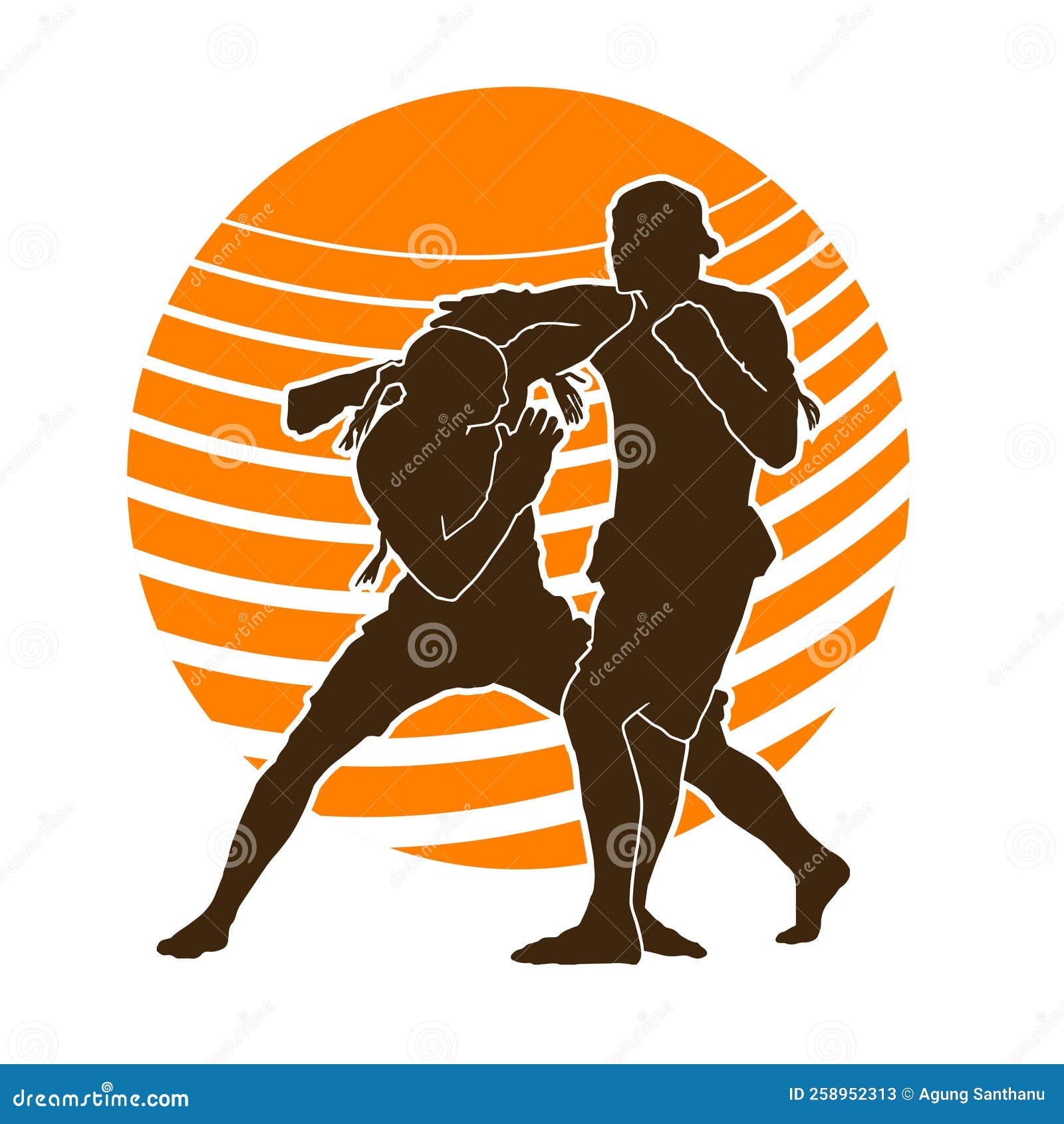 Silhouette MMA Fighter Boxing Logo Vector | CartoonDealer.com #251166543