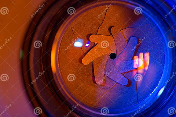 Shutter blades stock image. Image of aperture, orange - 34976871