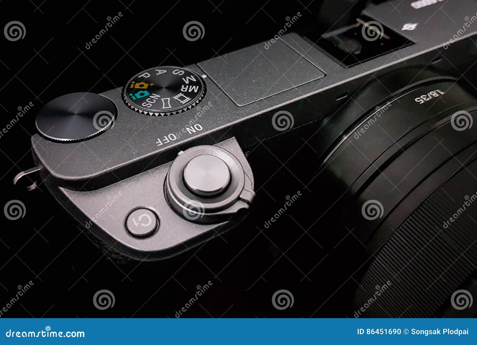 Shutter Button on a DSLR Camera, Mirrorless, Close Up Image Isolated on ...