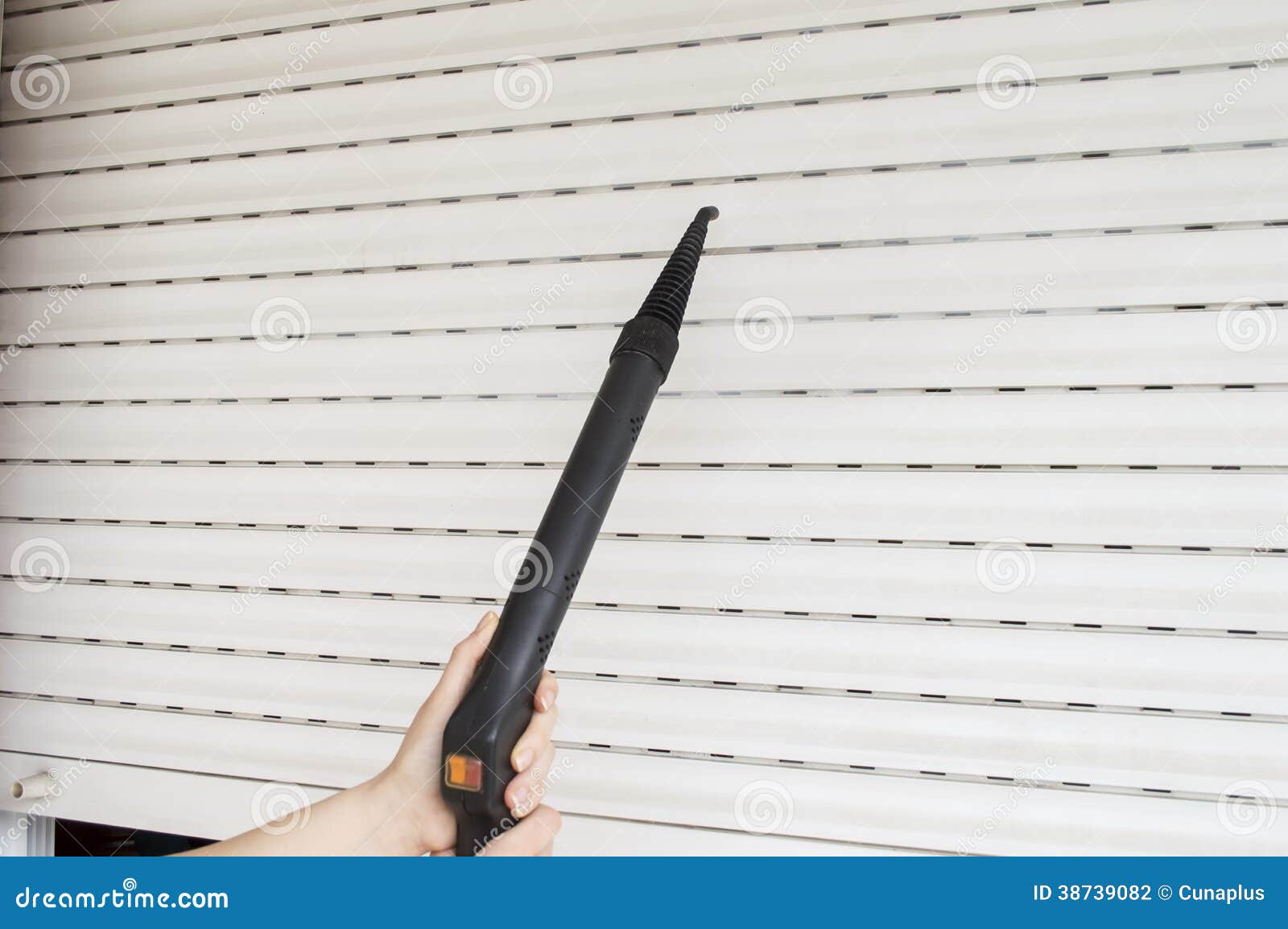Shutter Cleaning with Steam Stock Photo - Image of aluminum, modern ...