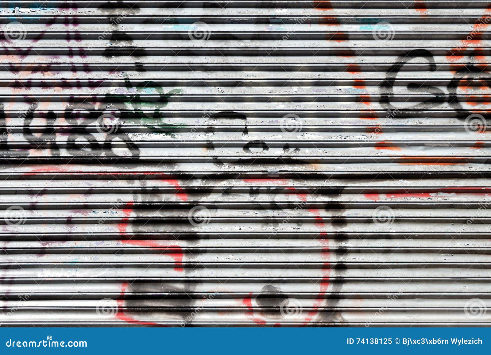 Shutter Covered with Graffiti Stock Image - Image of texture, peel ...
