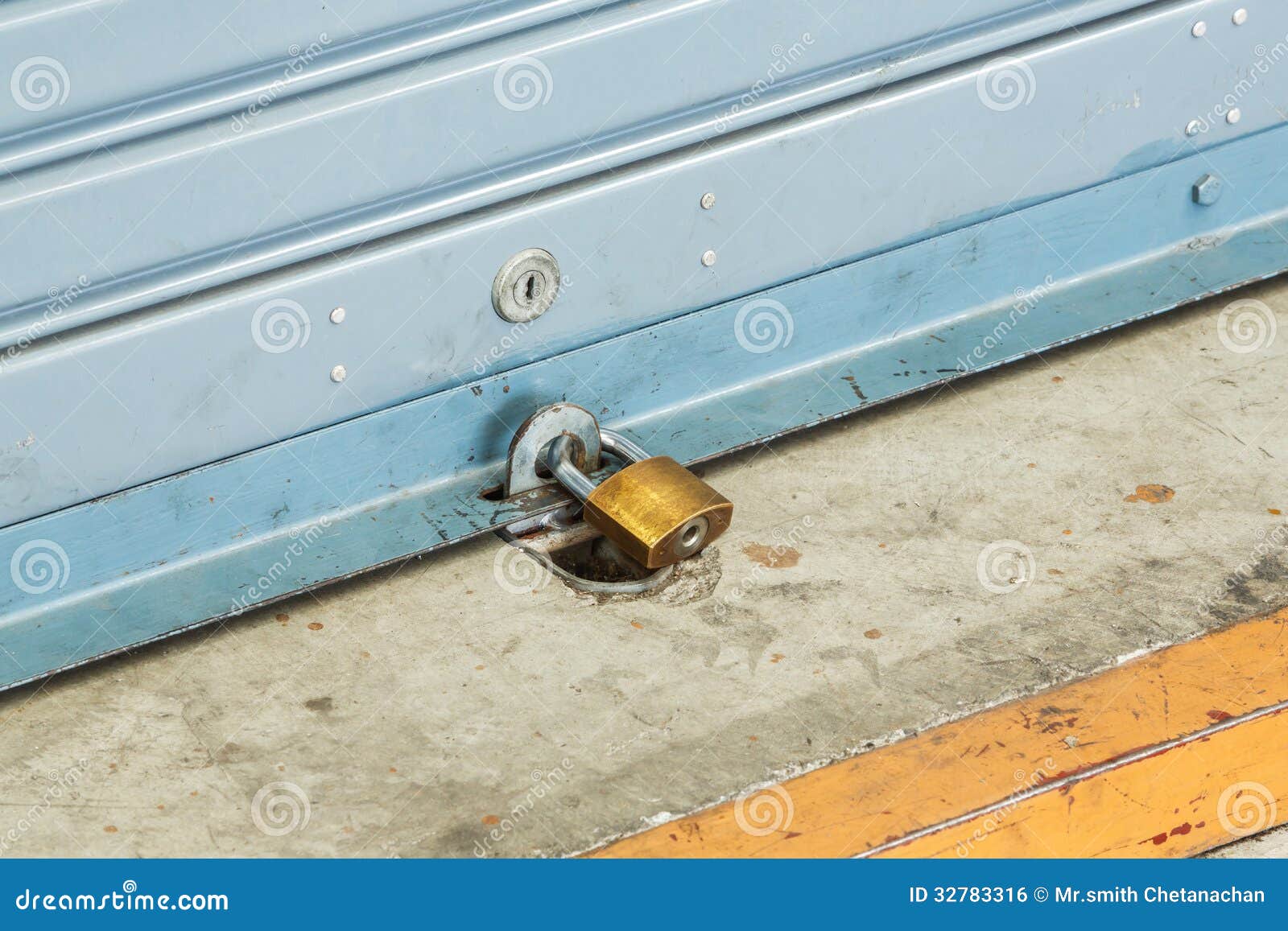 Shutter Door with Key Locked Stock Photo - Image of store, factory ...