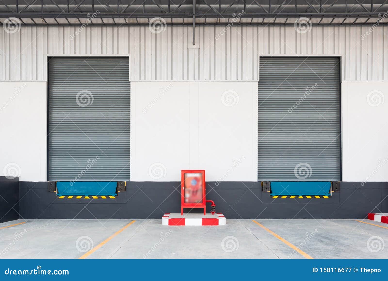 Shutter Door or Roller Door and Concrete Floor Outside Factory for ...