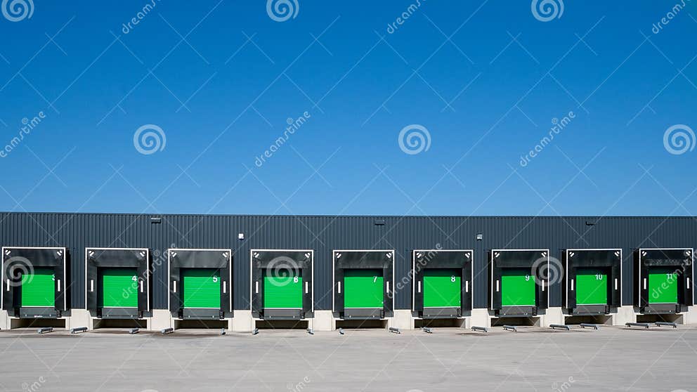 Shutter Doors Loading Docks Stock Photo - Image of loading, doors ...
