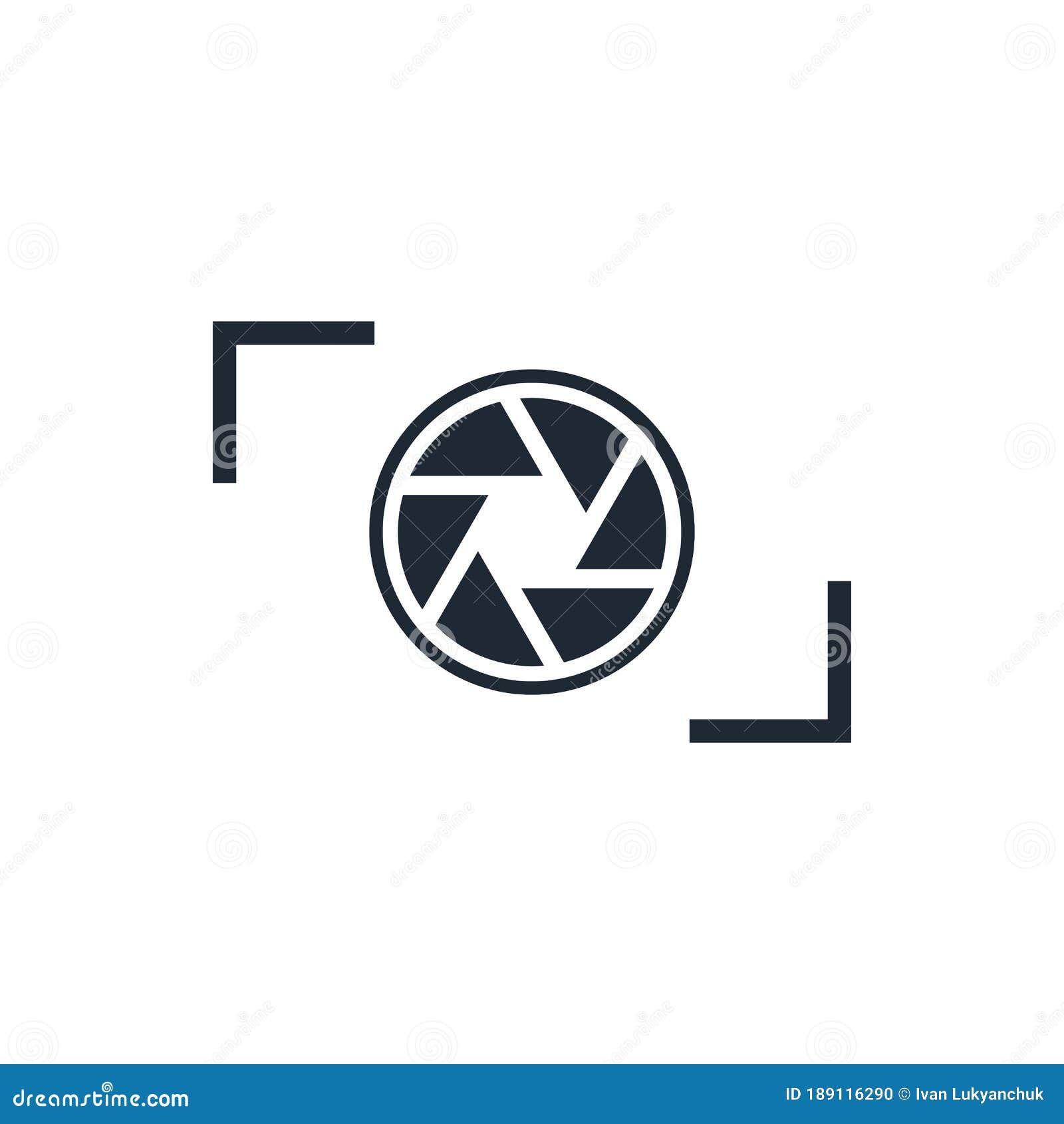 Shutter lens icon stock vector. Illustration of focus - 189116290