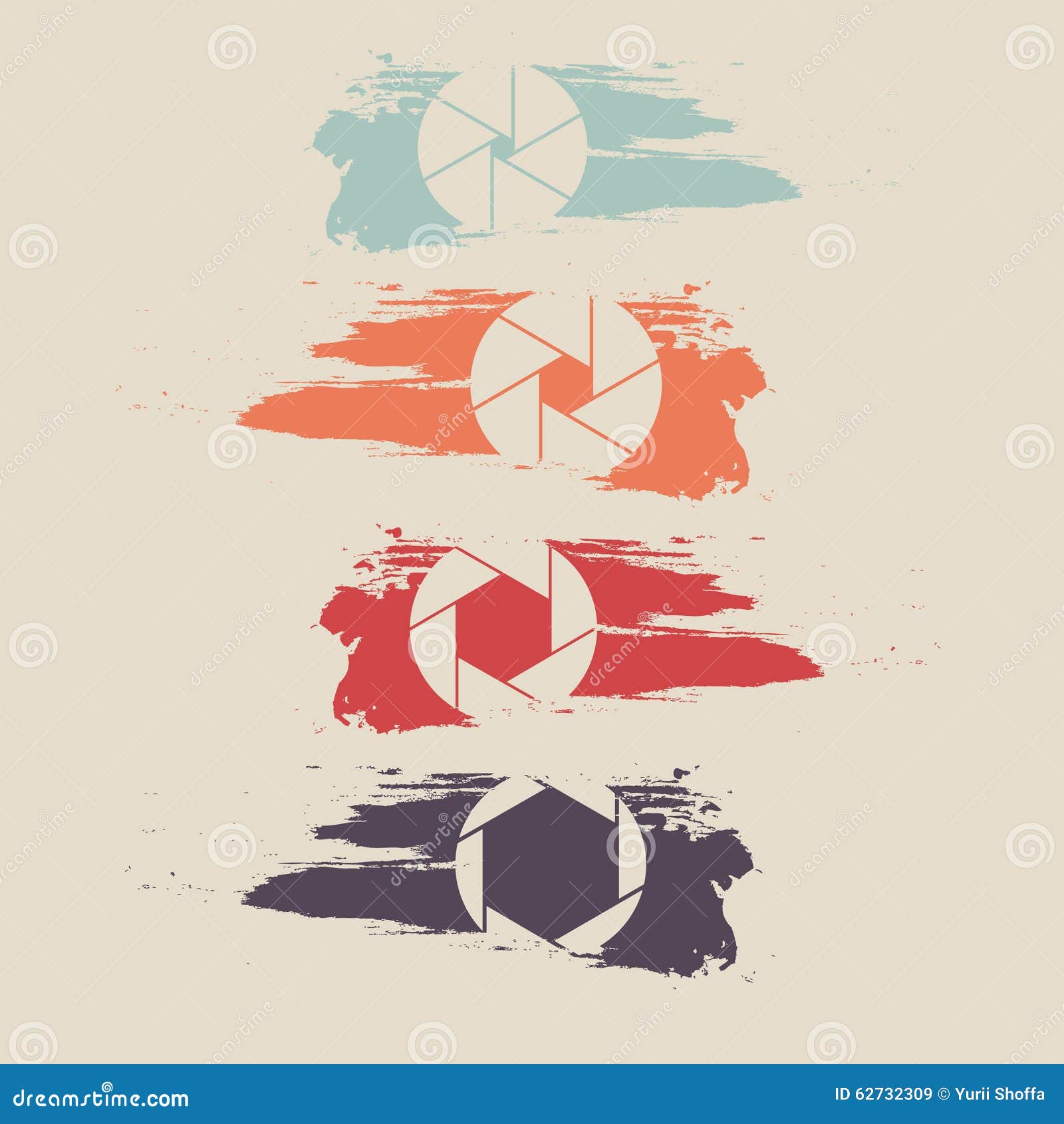 Shutter Icon Set. Grunge Texture. Royalty-Free Cartoon | CartoonDealer ...