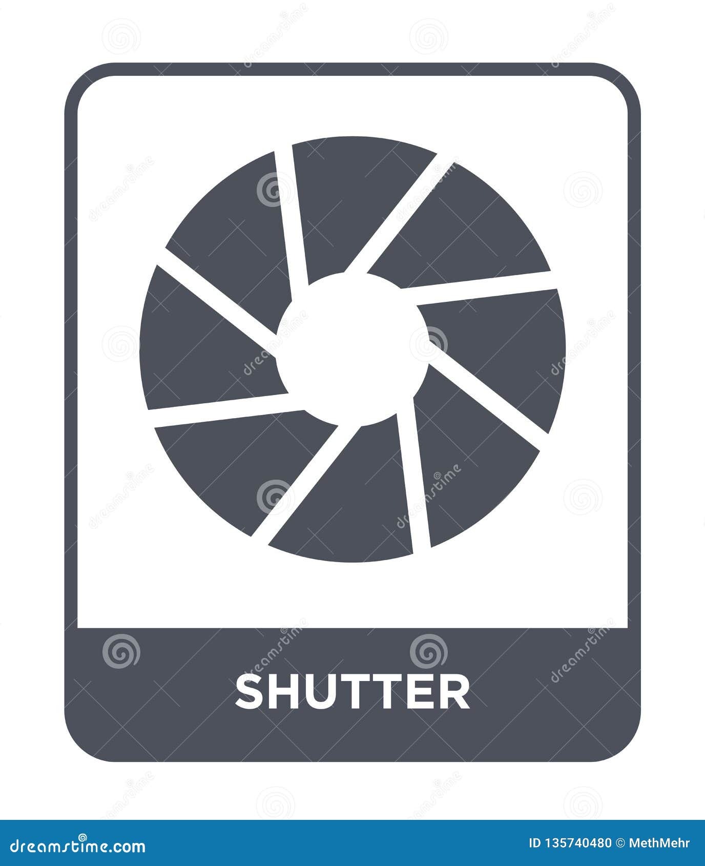 Shutter Icon in Trendy Design Style. Shutter Icon Isolated on White ...