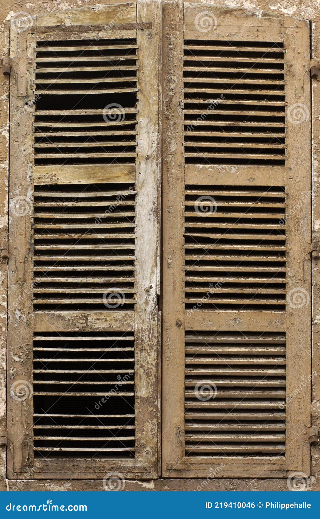 Old wooden shutters stock photo. Image of flake, away - 219410046
