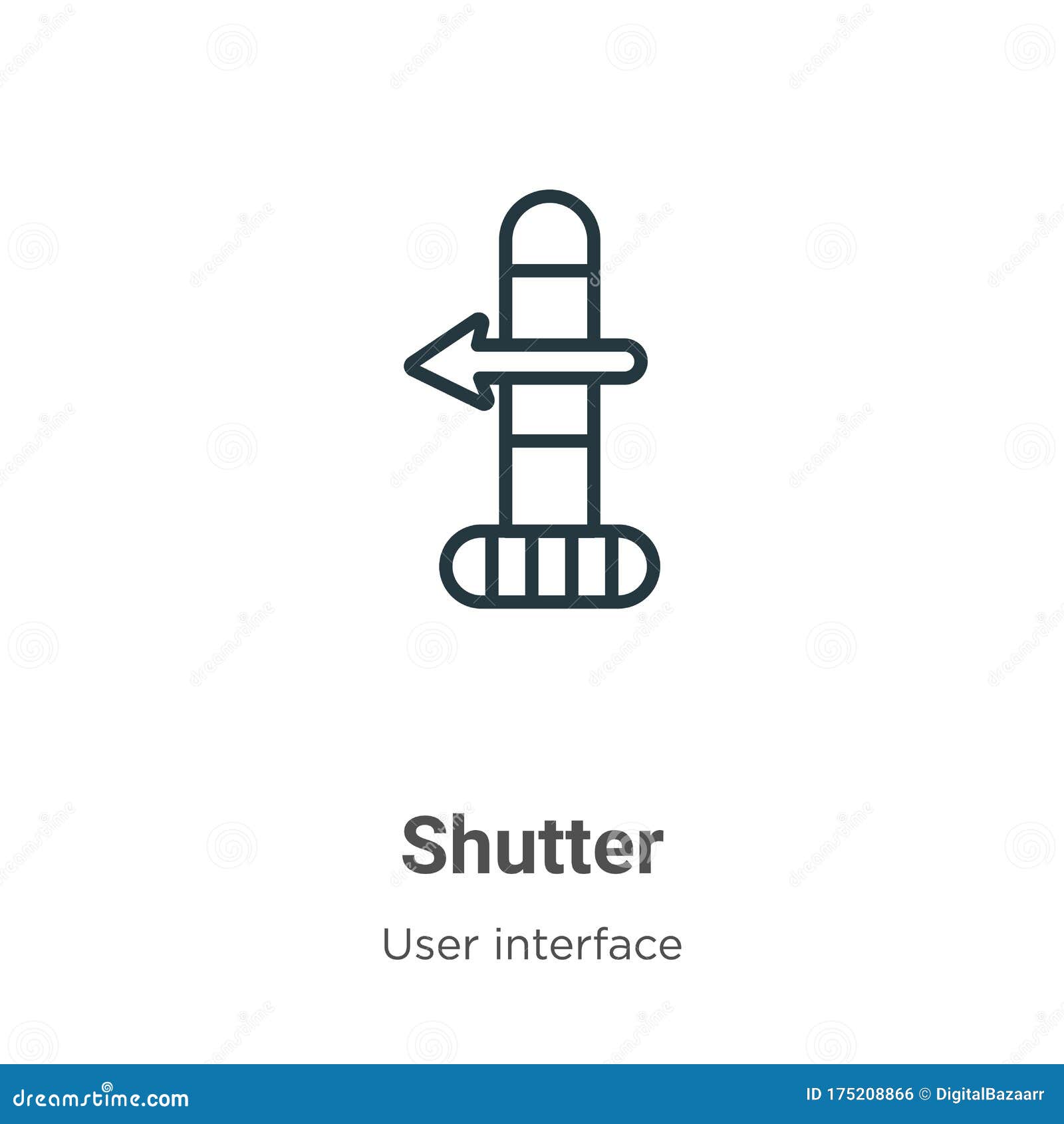 Shutter Outline Vector Icon. Thin Line Black Shutter Icon, Flat Vector ...