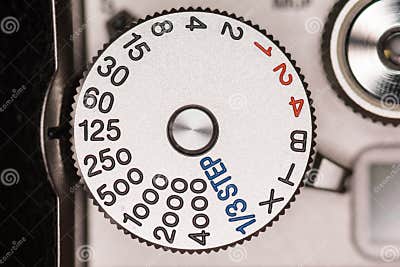 Shutter Speed Dial on a Camera Stock Image - Image of material, hard ...