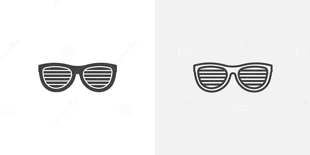 Shutter Sunglasses Thin Line Vector Icon Set Stock Illustration ...