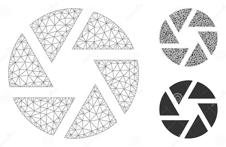 Shutter Vector Mesh Carcass Model and Triangle Mosaic Icon Stock Vector ...
