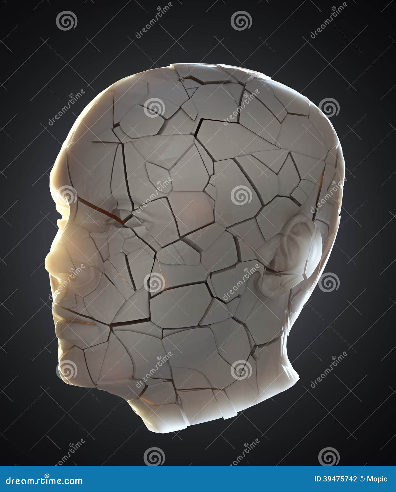 Shuttered head stock illustration. Illustration of intelligence - 39475742