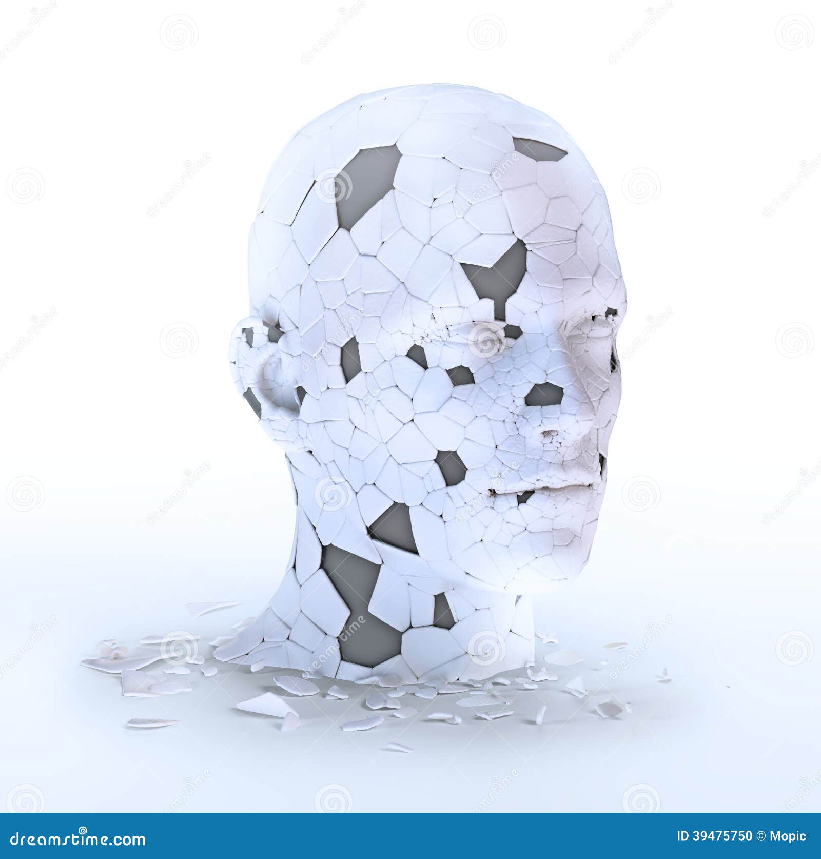 Shuttered head stock illustration. Illustration of brain - 39475750