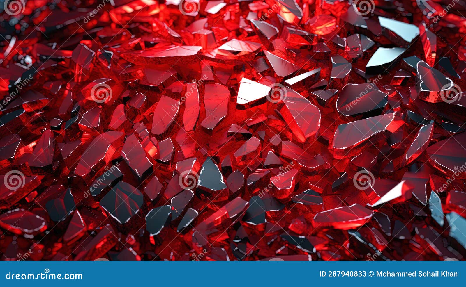 Shuttered Red Colored Broken Glass Technology Abstract Background ...