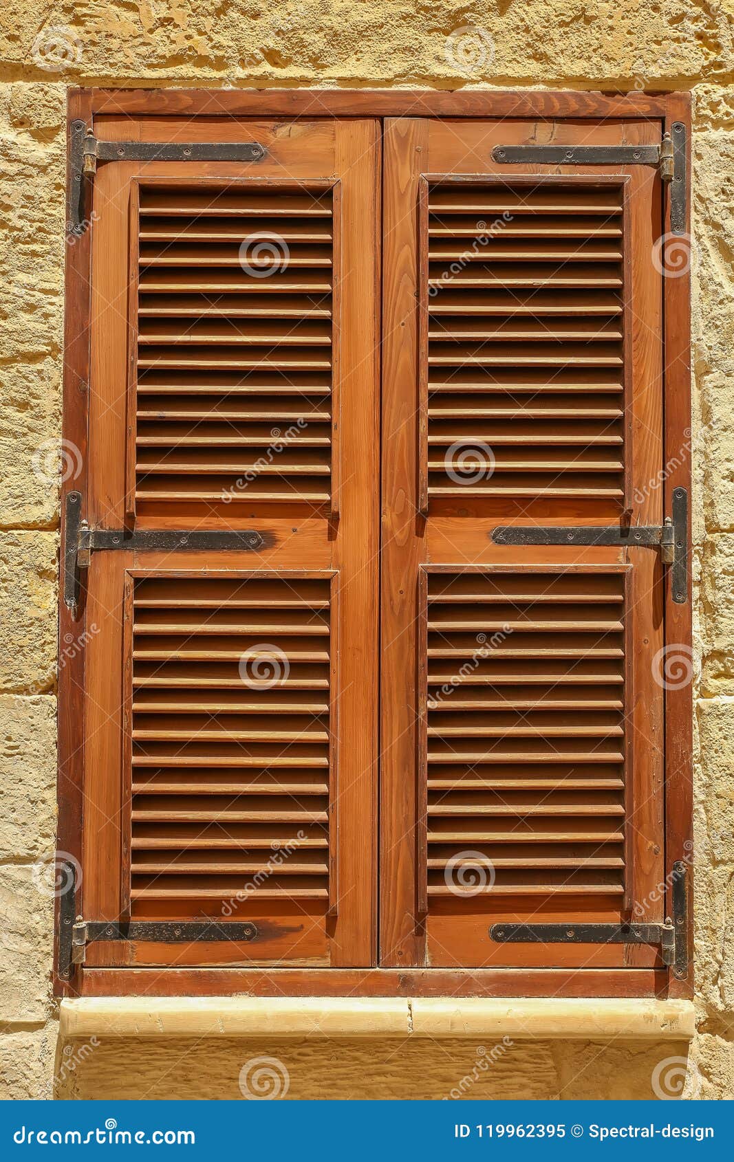 Shuttered window stock image. Image of brown, weathered - 119962395