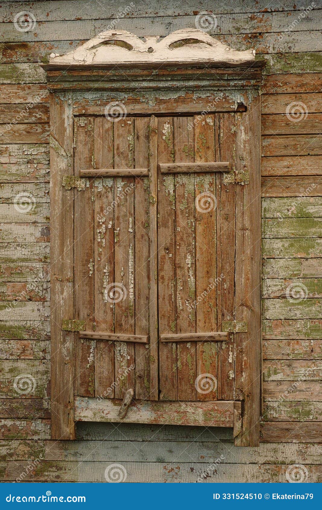 Shuttered Window of an Old Wooden House Stock Photo - Image of ...