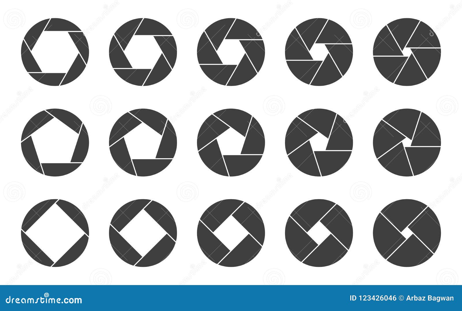 Shutters Camera Apertures Logo Icons Stock Vector - Illustration of ...
