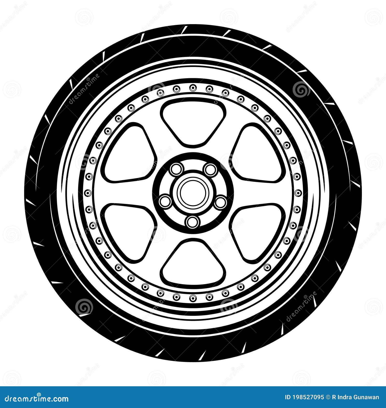 Car Wheel Line Art Vector Illustration Stock Illustration ...