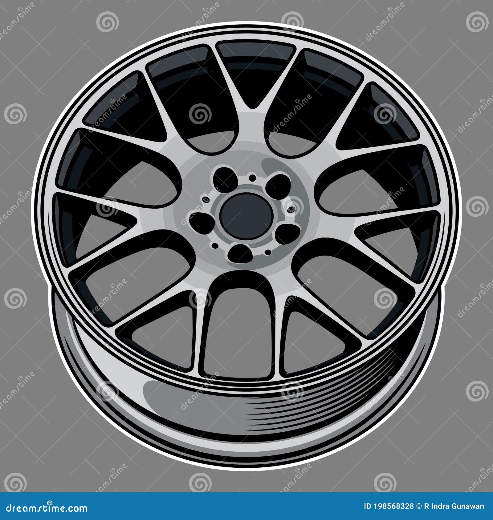 Car Wheel Line Art Vector Illustration 1 Stock Vector - Illustration of ...