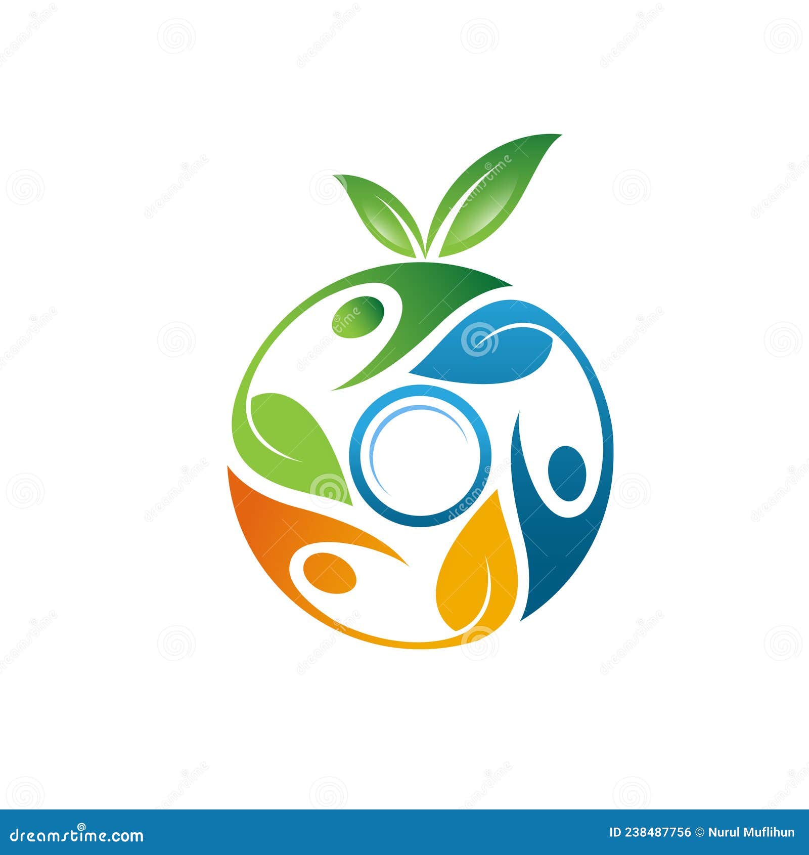 Logo Fruit People Swoosh Logo Designs Vector Illustration ...