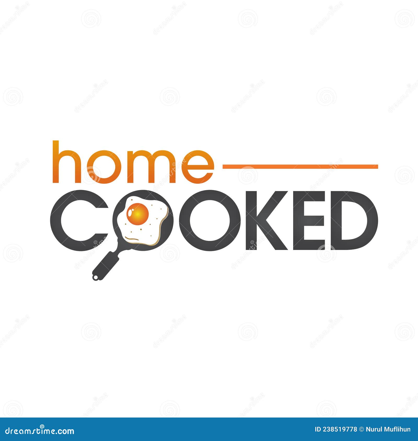Logo Home Cooked Single Letter Stock Illustration - Illustration of ...