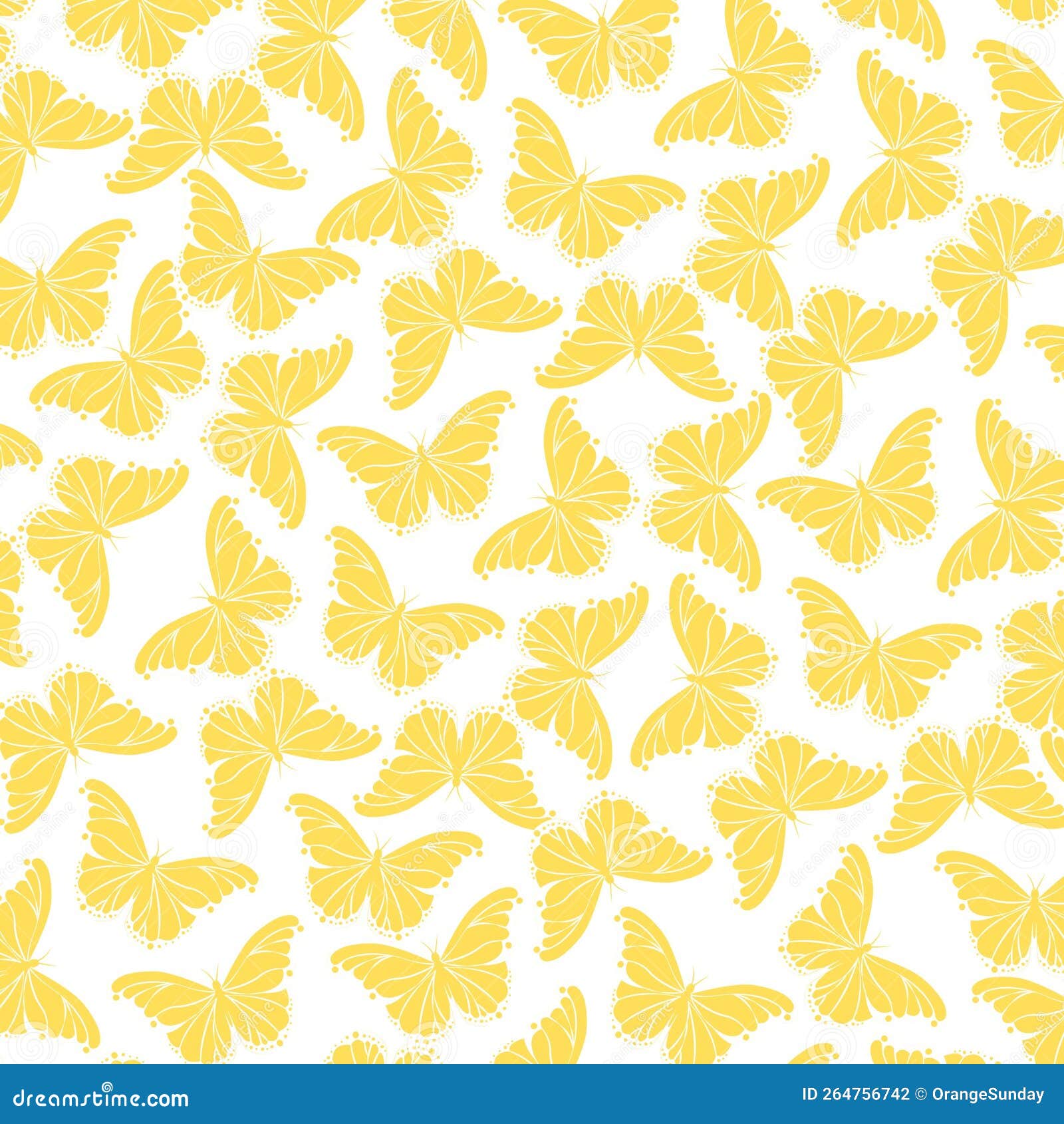 Aesthetic Preppy Yellow White Butterflies Y2K Indie Pattern Stock ...