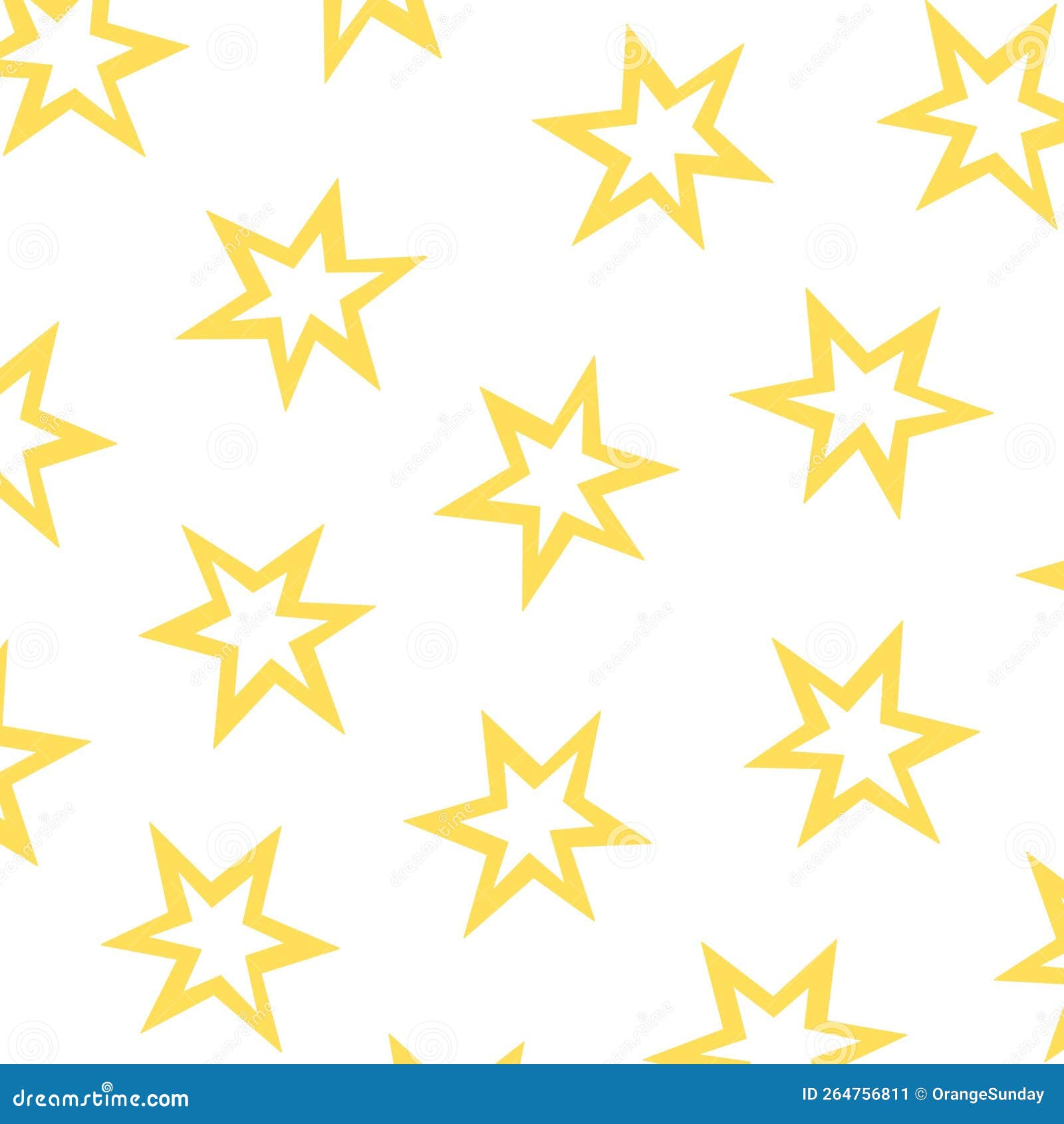 Yellow Stars Y2K Pattern with White Background Stock Illustration ...