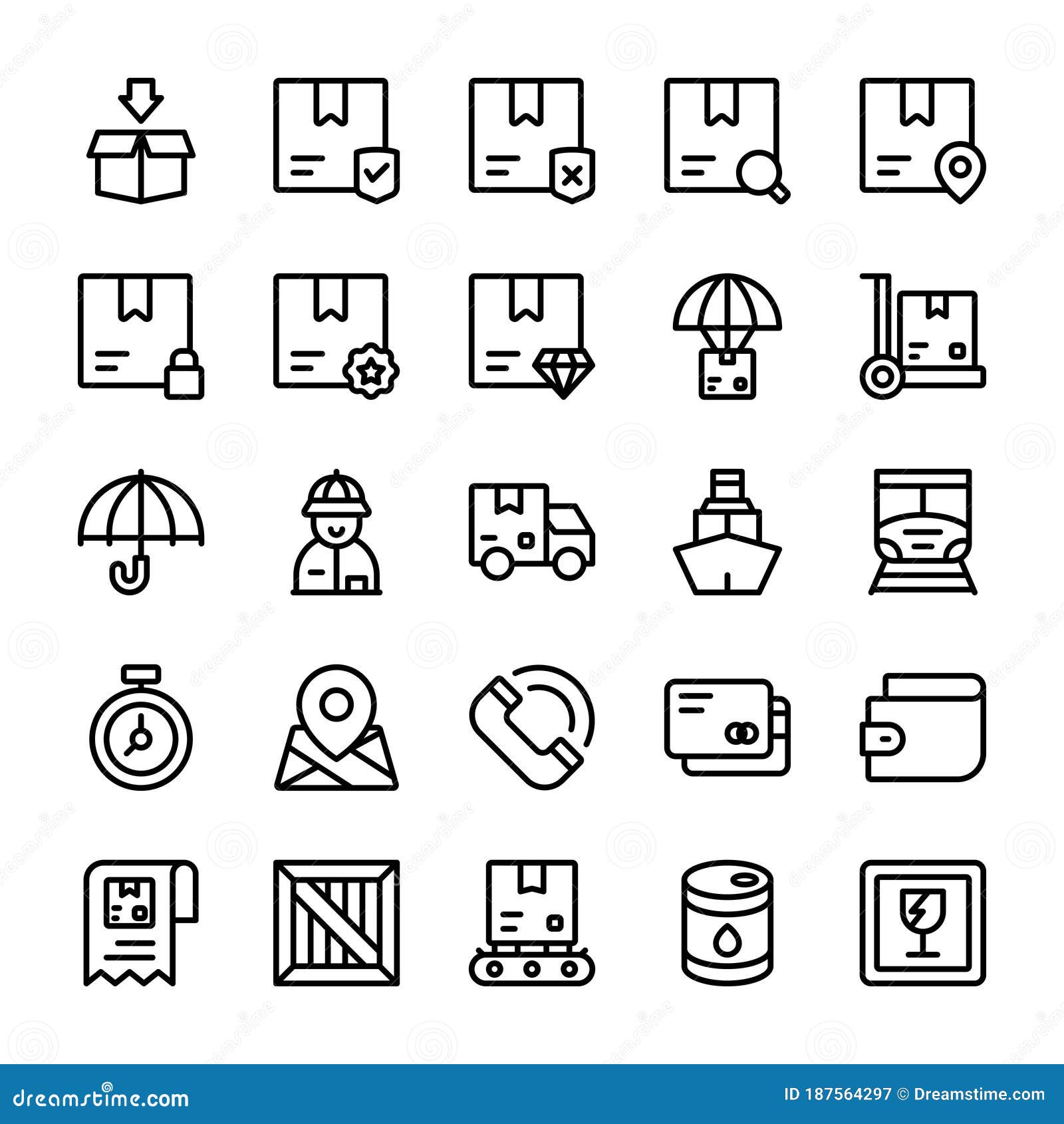 Logistic Icon Set Part 2 stock vector. Illustration of global - 187564297