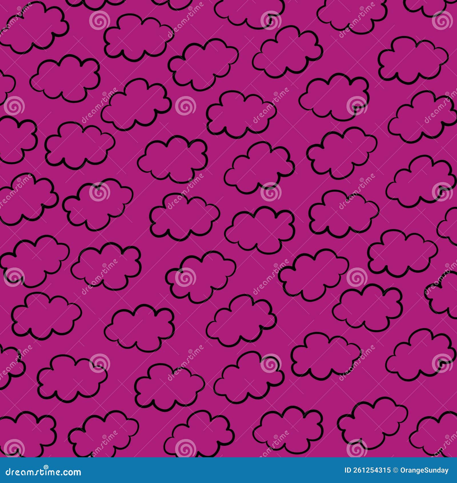 Cute Retro Purple Black Cloud Y2K Indie Kawaii Pattern Stock ...