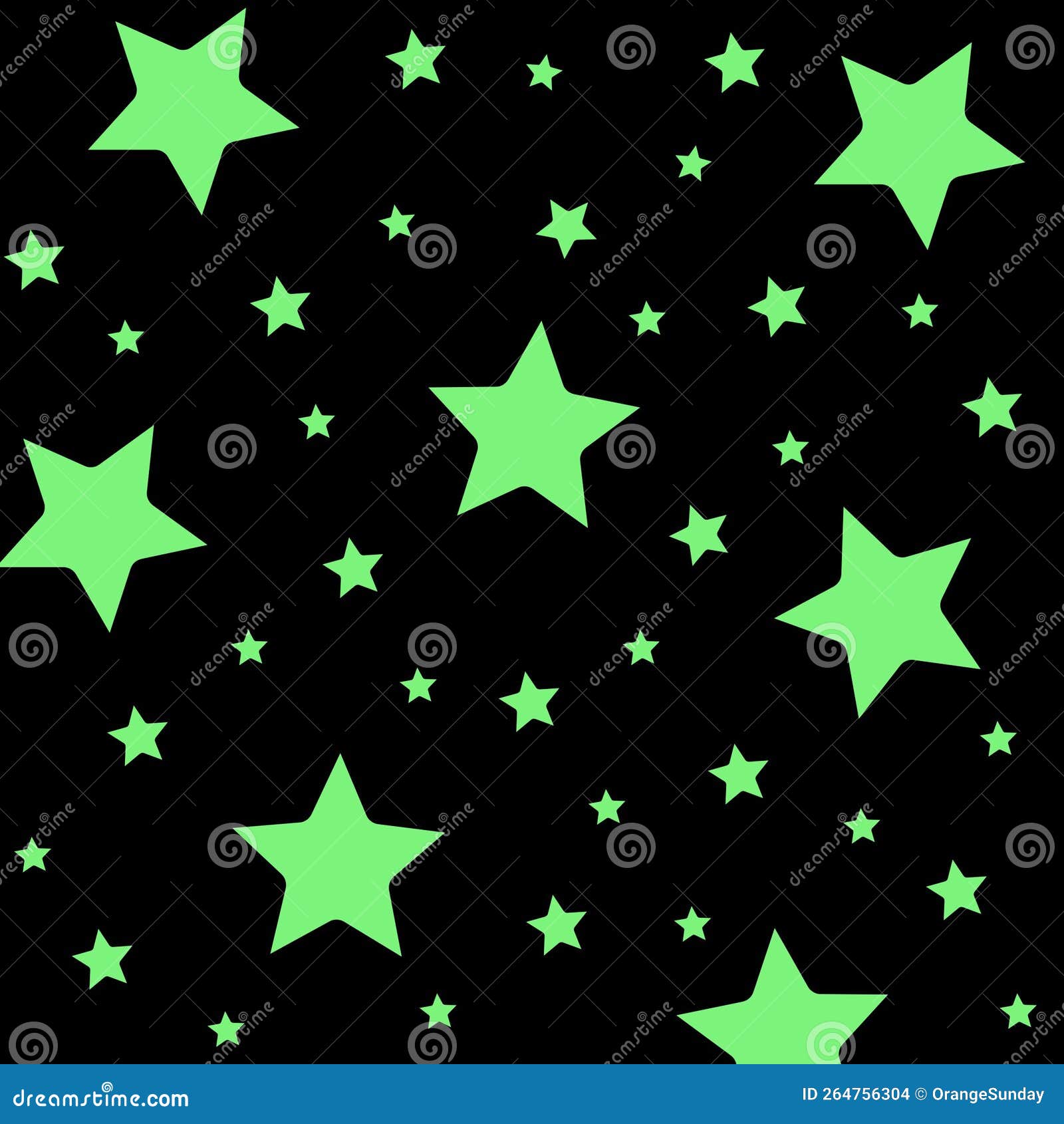 Neon Green New Year Stars Y2K Pattern Stock Illustration - Illustration ...