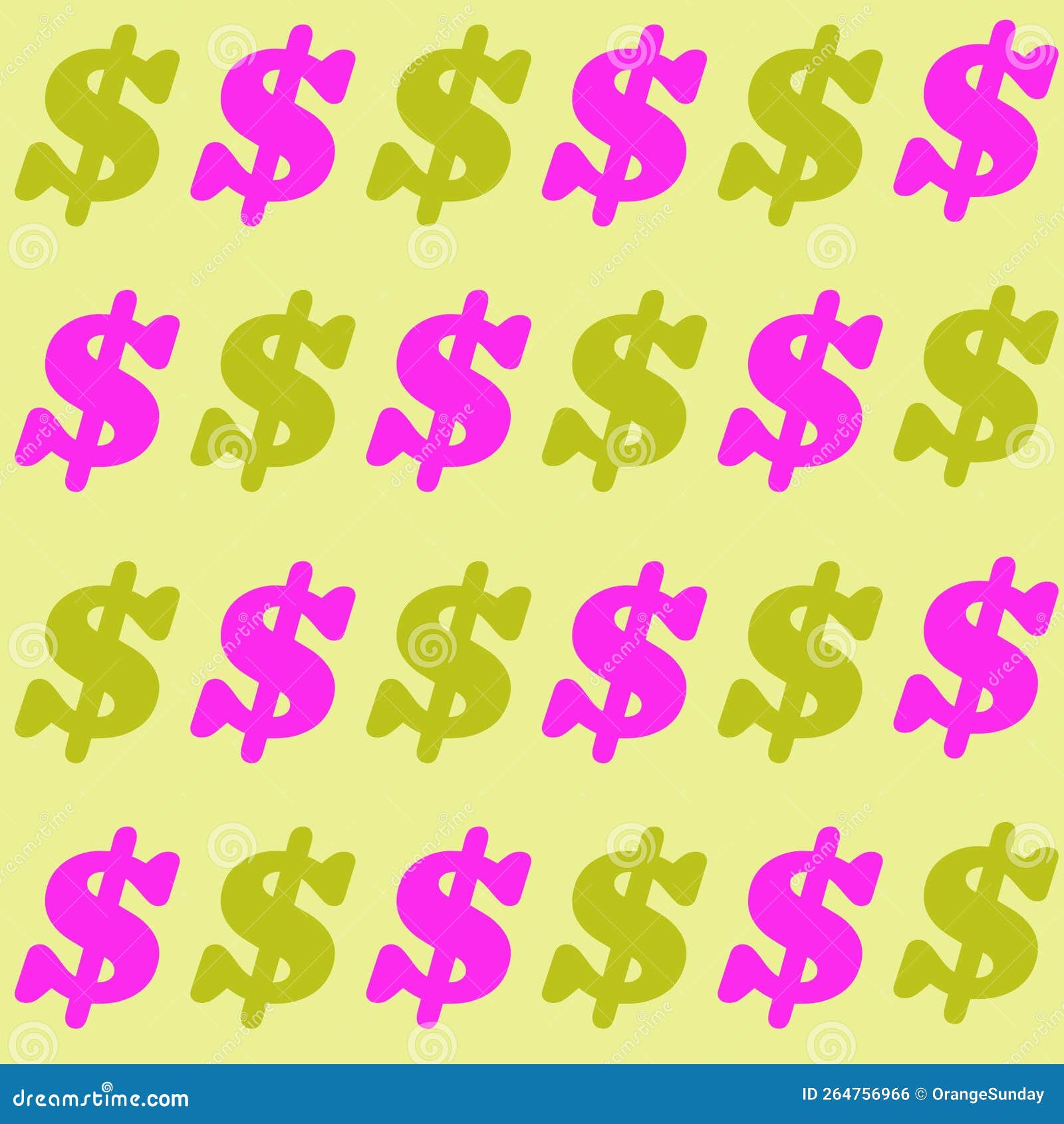 Neon Green Pink Dollar Typography Y2K Pattern Stock Illustration ...