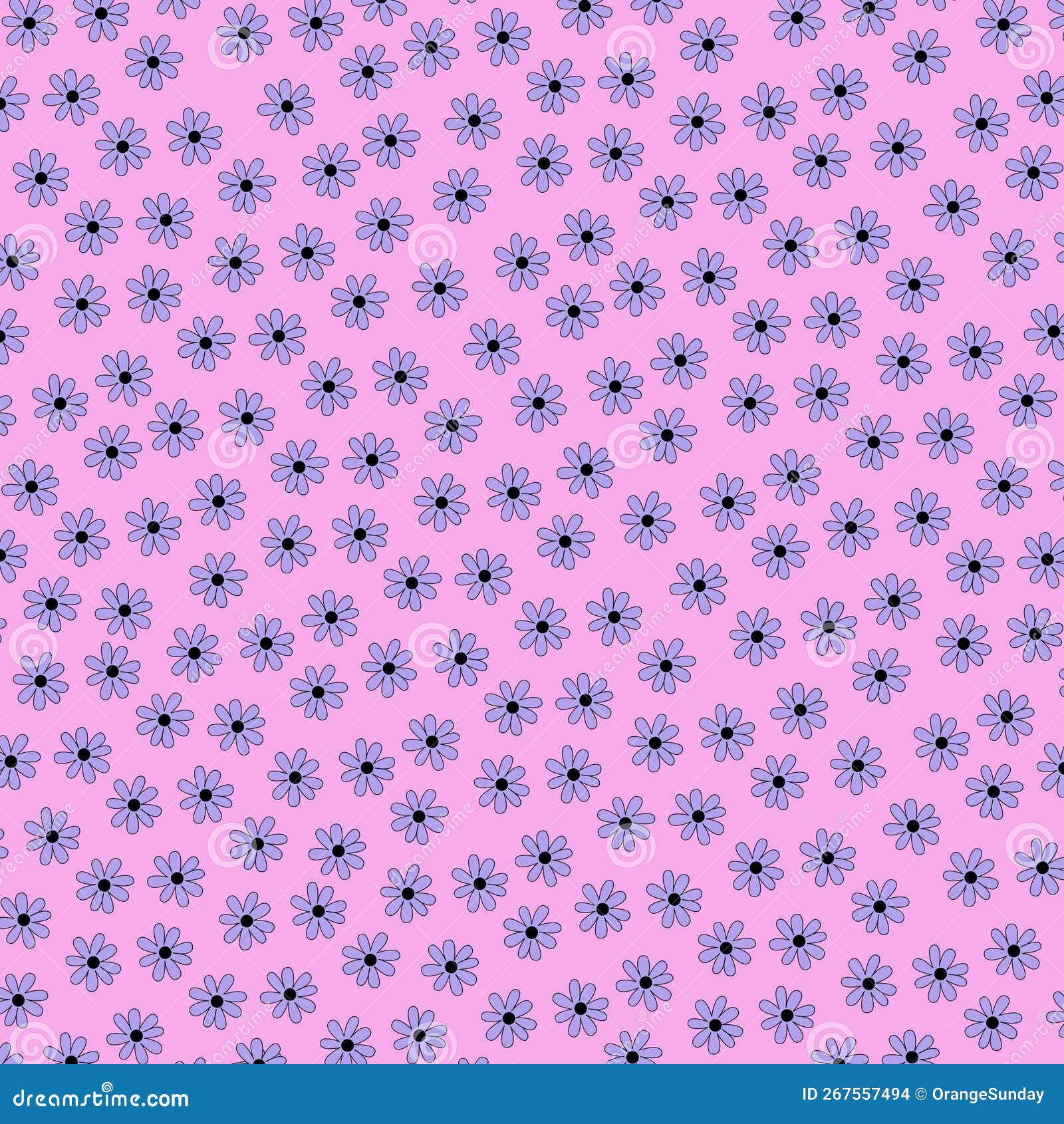 Preppy Purple Blue Hippie Flower Pattern Stock Illustration ...