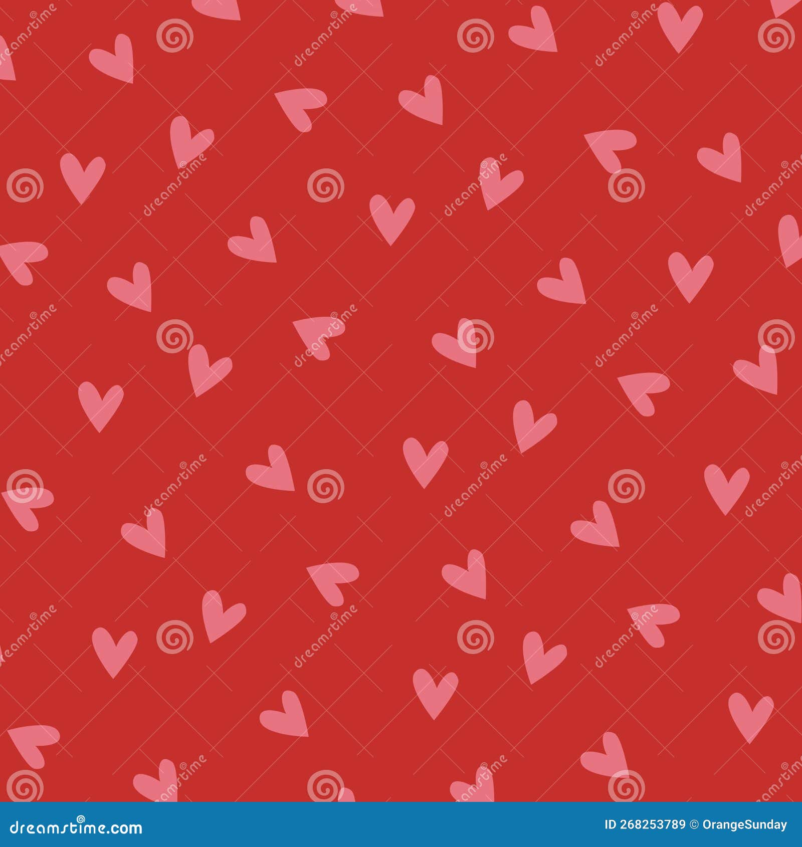 Preppy Red Pink Heart Pattern Stock Illustration - Illustration of love ...