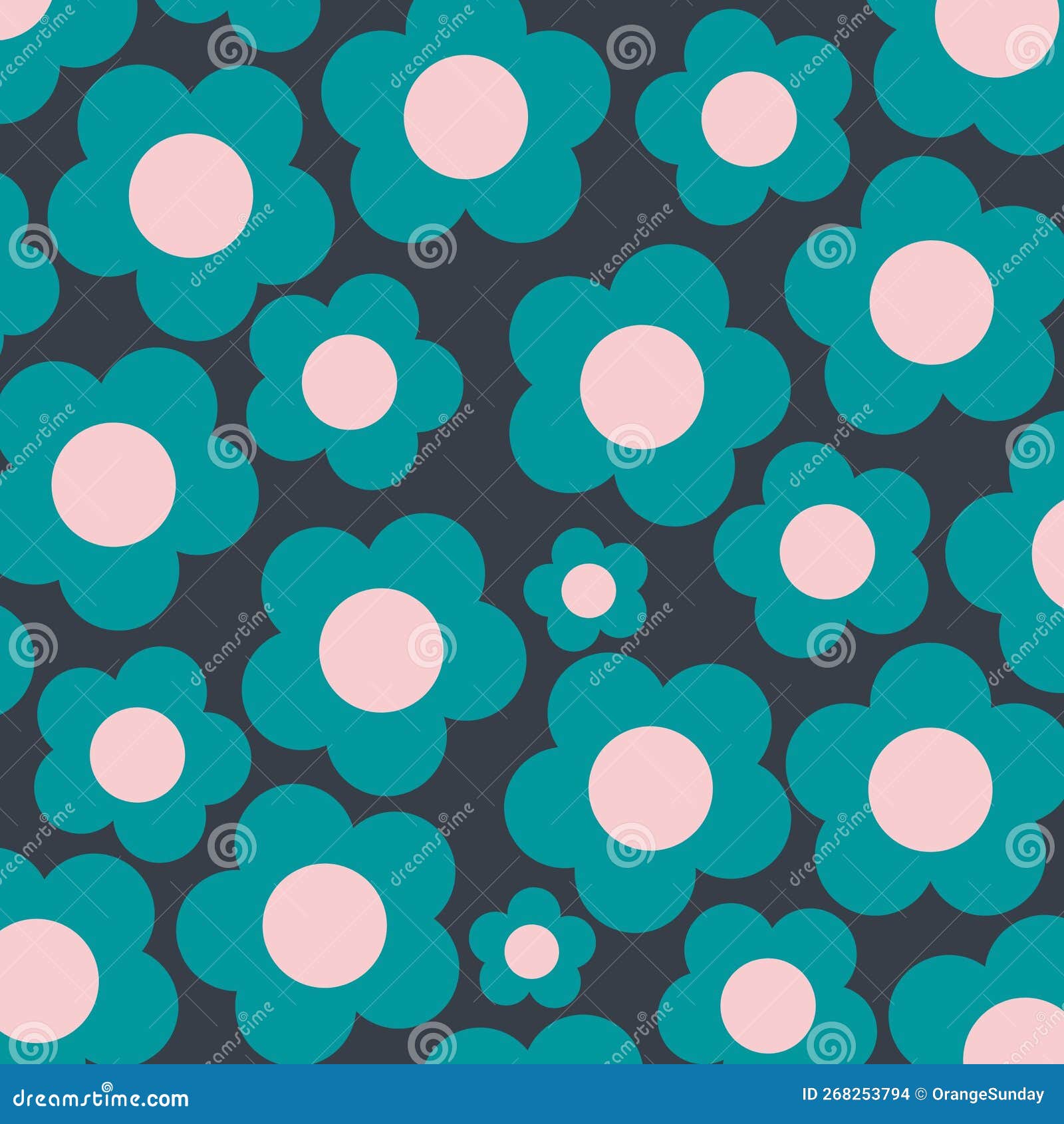 Preppy Pink Red Hippie Flower Pattern Stock Photo | CartoonDealer.com ...