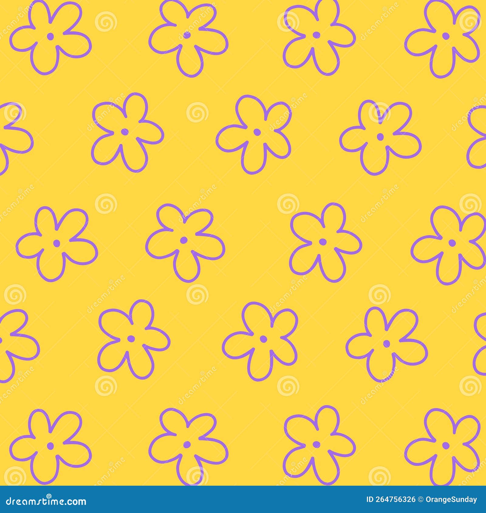 Preppy Yellow Black Hippie Flower Pattern Stock Photography ...
