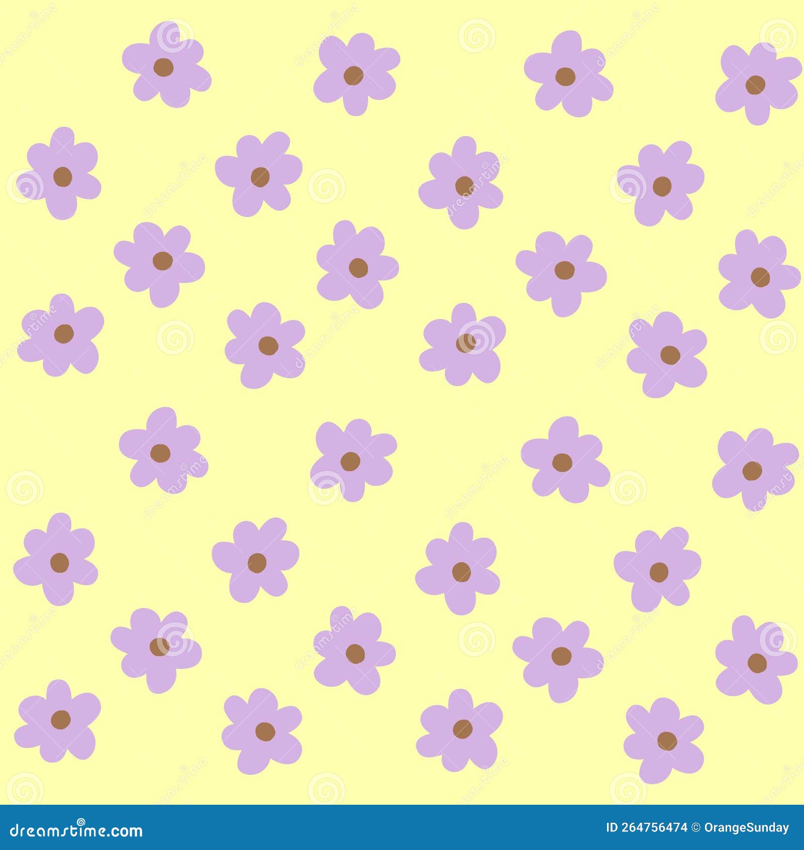 Preppy Purple Blue Hippie Flower Pattern Stock Illustration ...