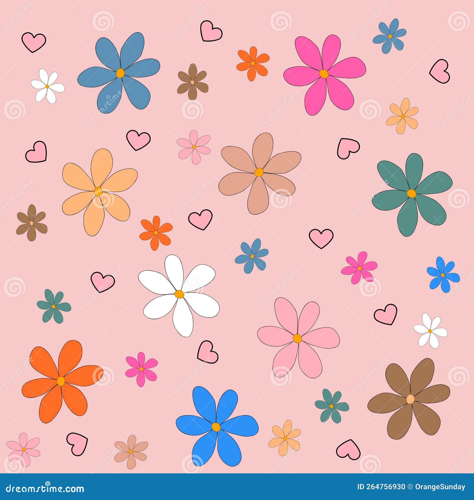 Preppy Colorful String Hippie Flower Royalty-Free Illustration ...