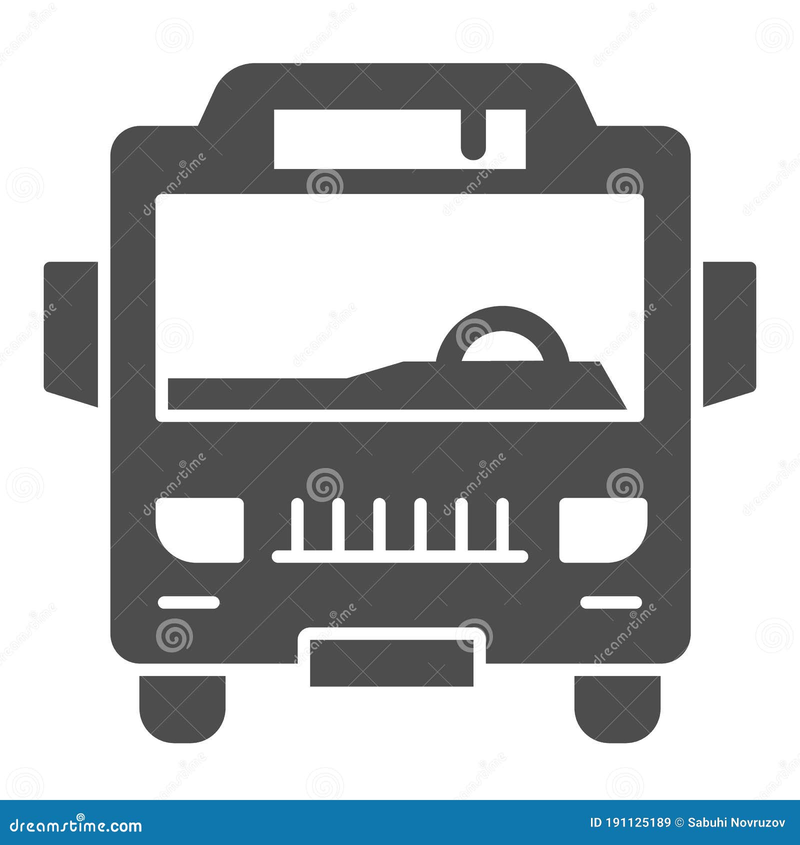 Shuttle Bus Solid Icon, Public Transport Concept, Autobus Sign on White ...