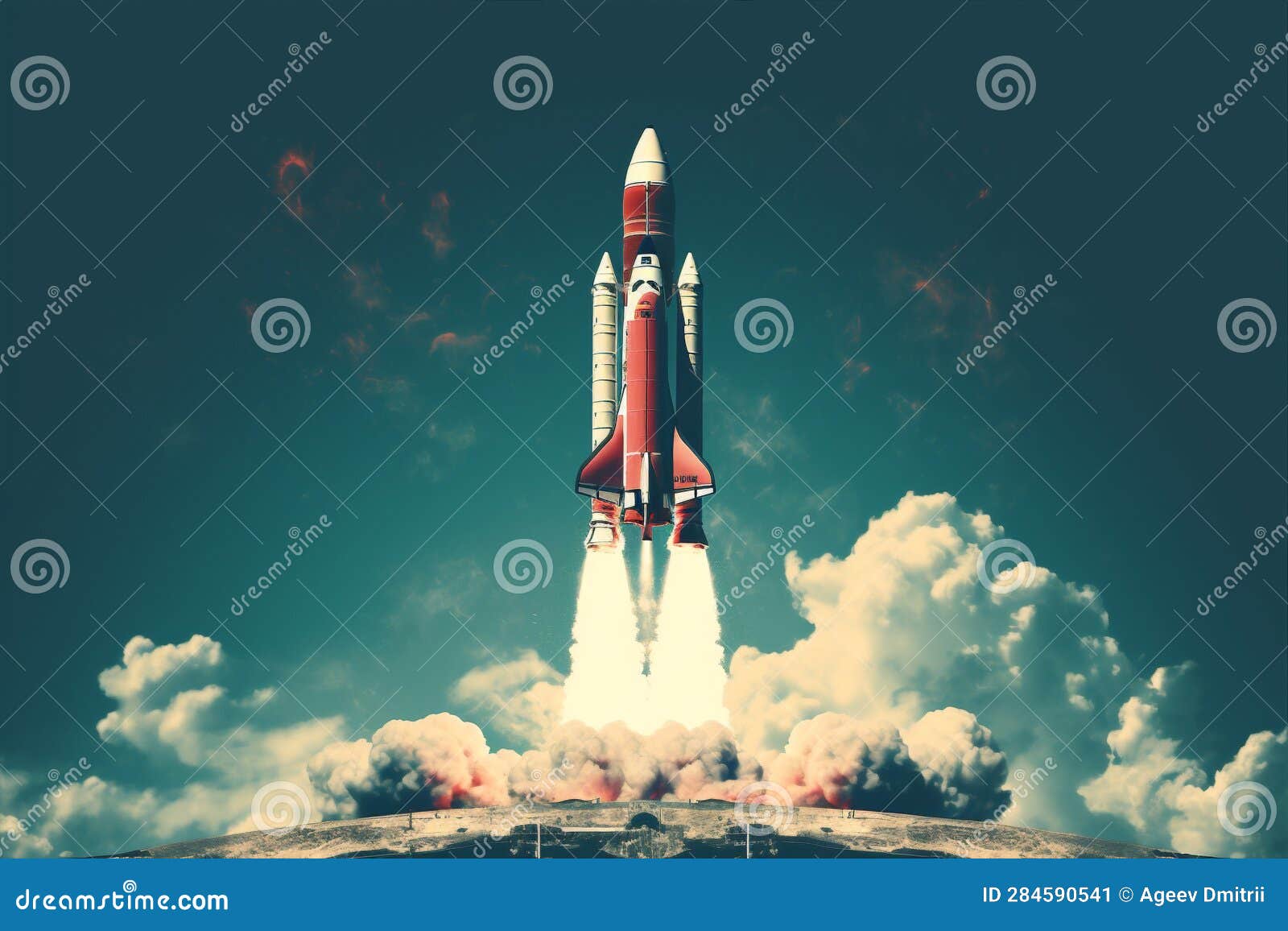 Shuttle Fire Off Rocket Science Space Ship Discovery Sky Technology ...
