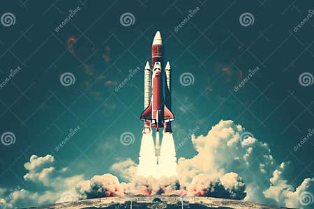 Shuttle Fire Off Rocket Science Space Ship Discovery Sky Technology ...