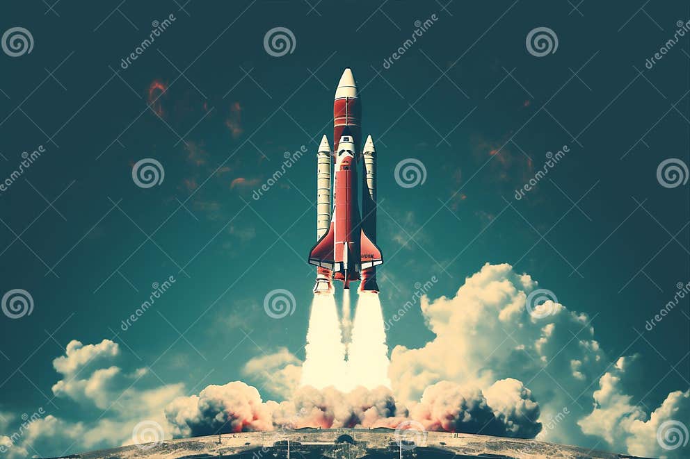 Shuttle Fire Off Rocket Science Space Ship Discovery Sky Technology ...