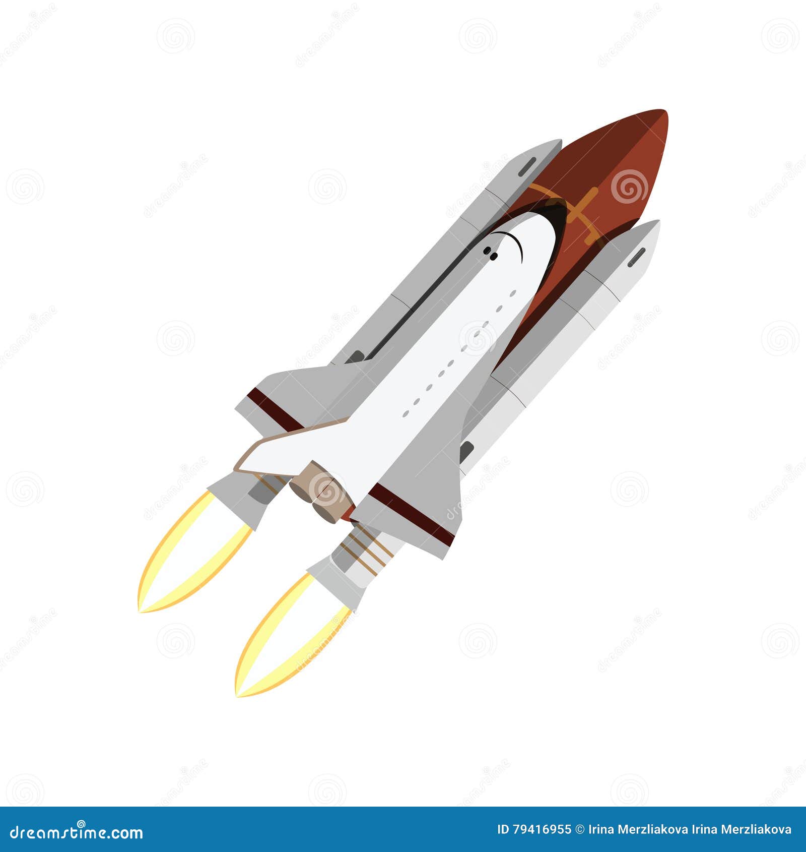 The Shuttle Isolated on White Background. Vector Stock Vector ...
