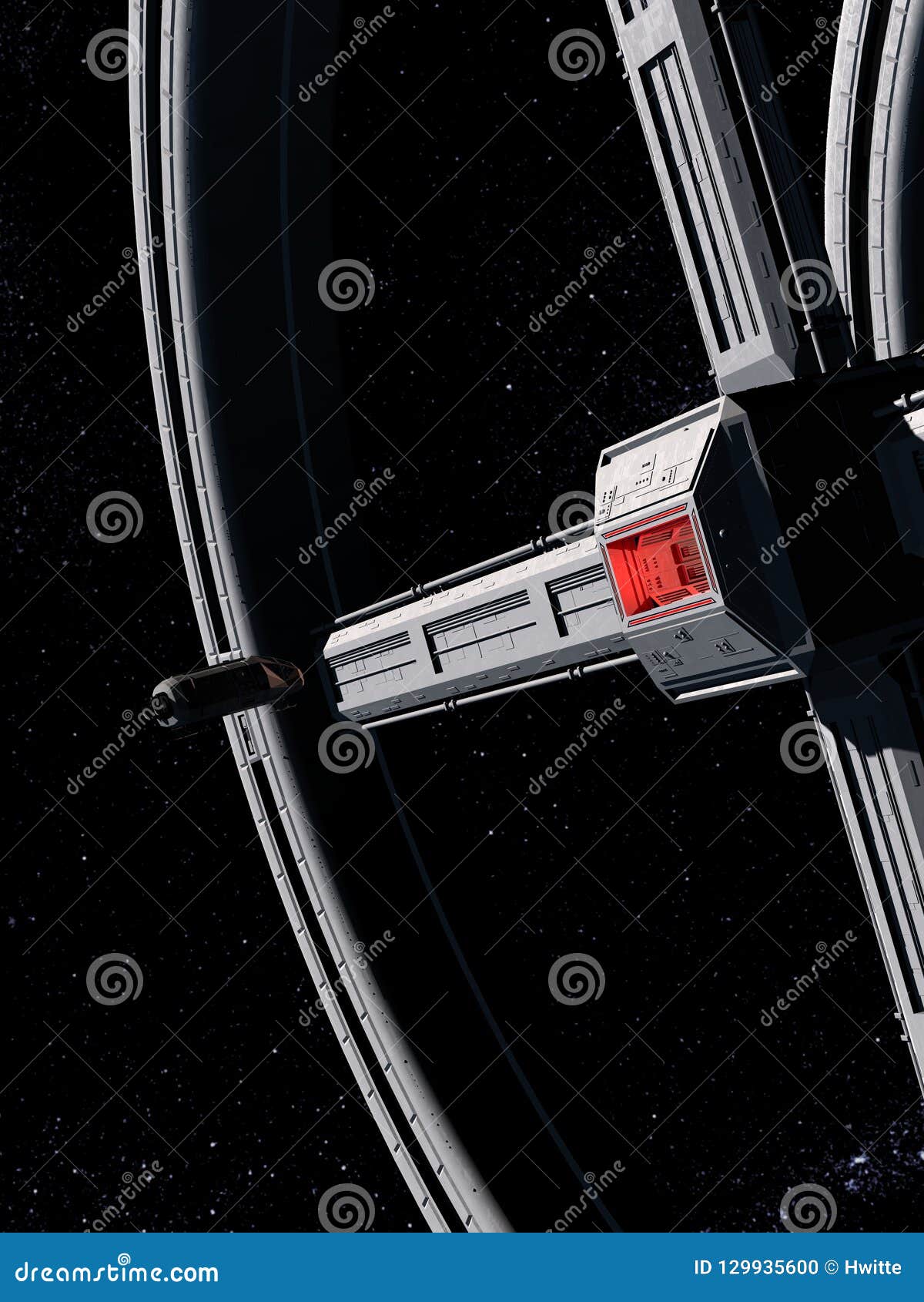 Space Station Shuttle Landing Bay Stock Illustration - Illustration of ...